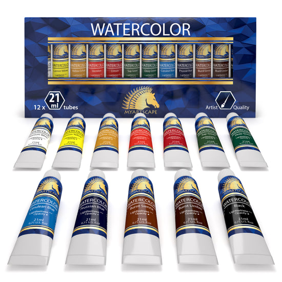 Watercolor Paint Set, 21ml Tubes - 12 Colors – MyArtscape