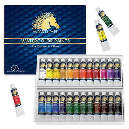 Watercolor Paint Set, 12ml Tubes - 24 Colors – MyArtscape