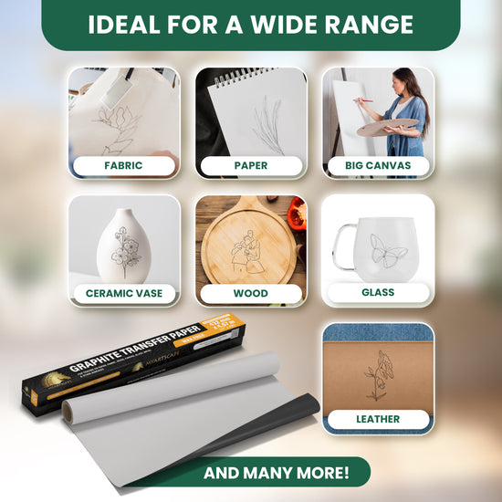 Graphite Transfer Paper Roll, Wax-Free, 17" x 15ft Roll – MyArtscape