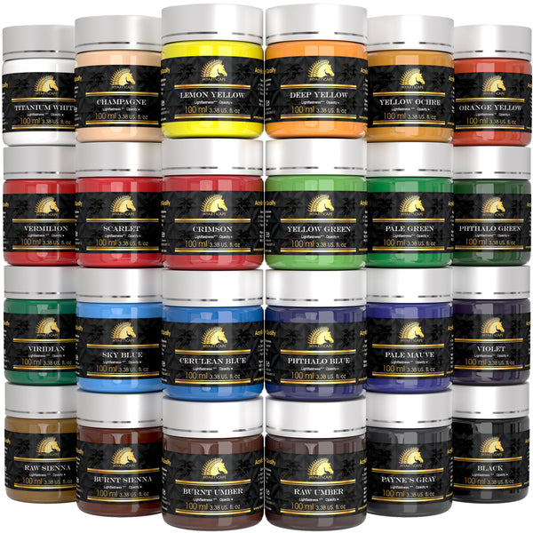 Acrylic Paint Set - 24 x 100ml Bottles - Artist Quality Paints - MyArtscape