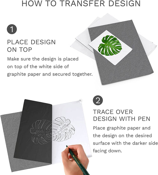 Graphite Transfer Paper - 9" x 13" - 50 Sheets - Waxed Carbon Paper fo ...