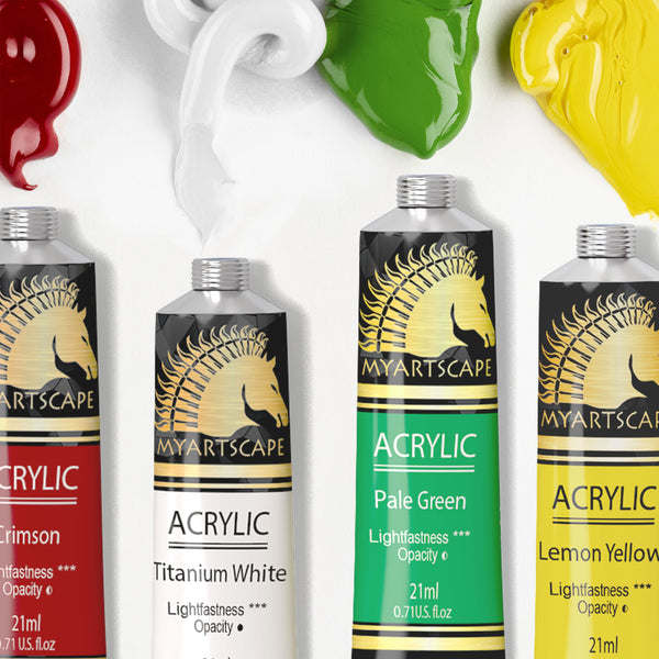 Acrylic Paints, 21ml Tubes - Set of 12 - MyArtscape